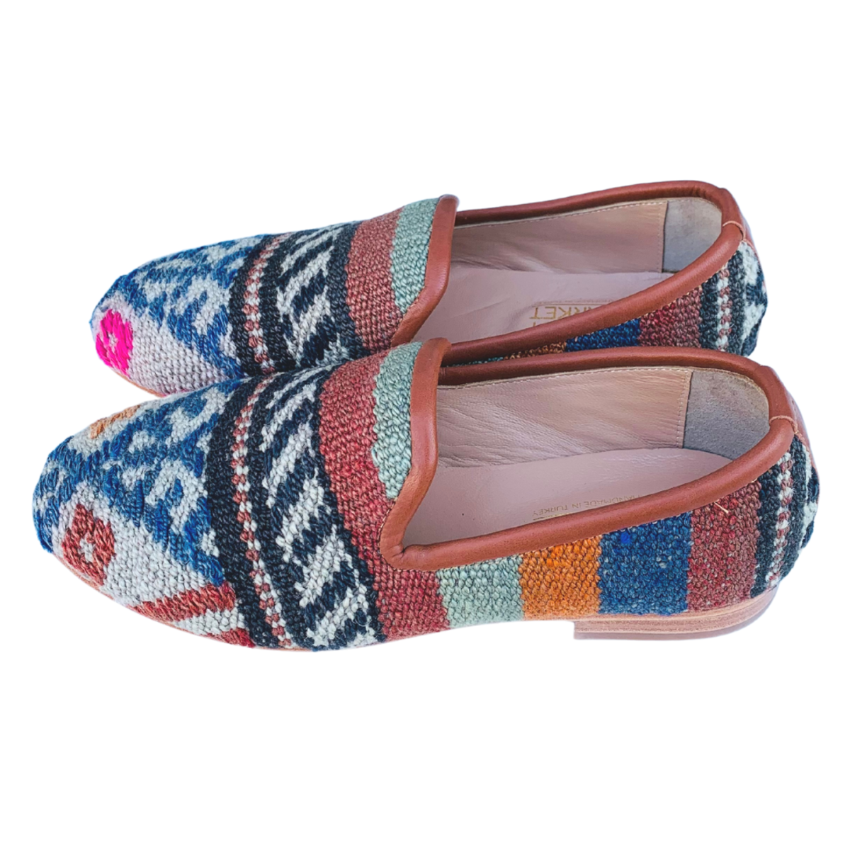 Ocelot Market Turkish Kilim Loafer - Grey/Blue Sweater Pattern | Garmentory