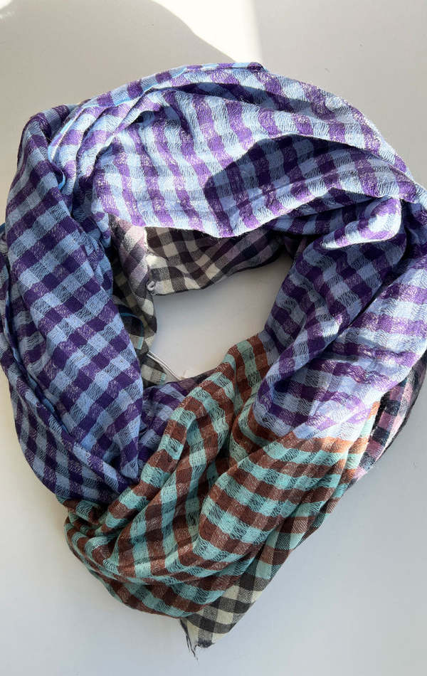 Epice Plaid wool scarf - violet | Garmentory