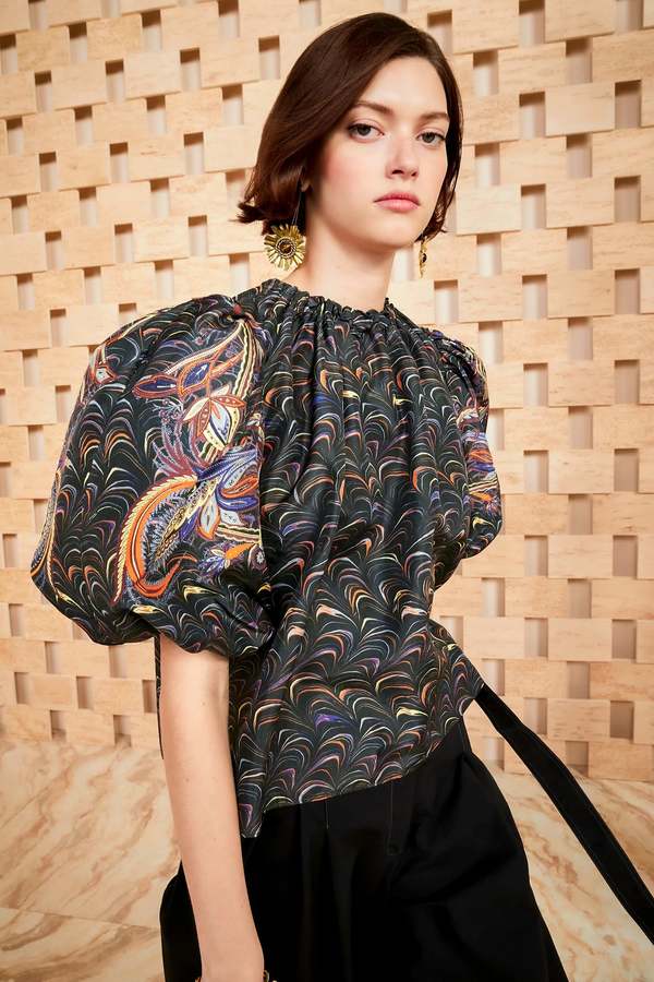 Ulla Johnson Lorena Top - Obsidian Black | Garmentory