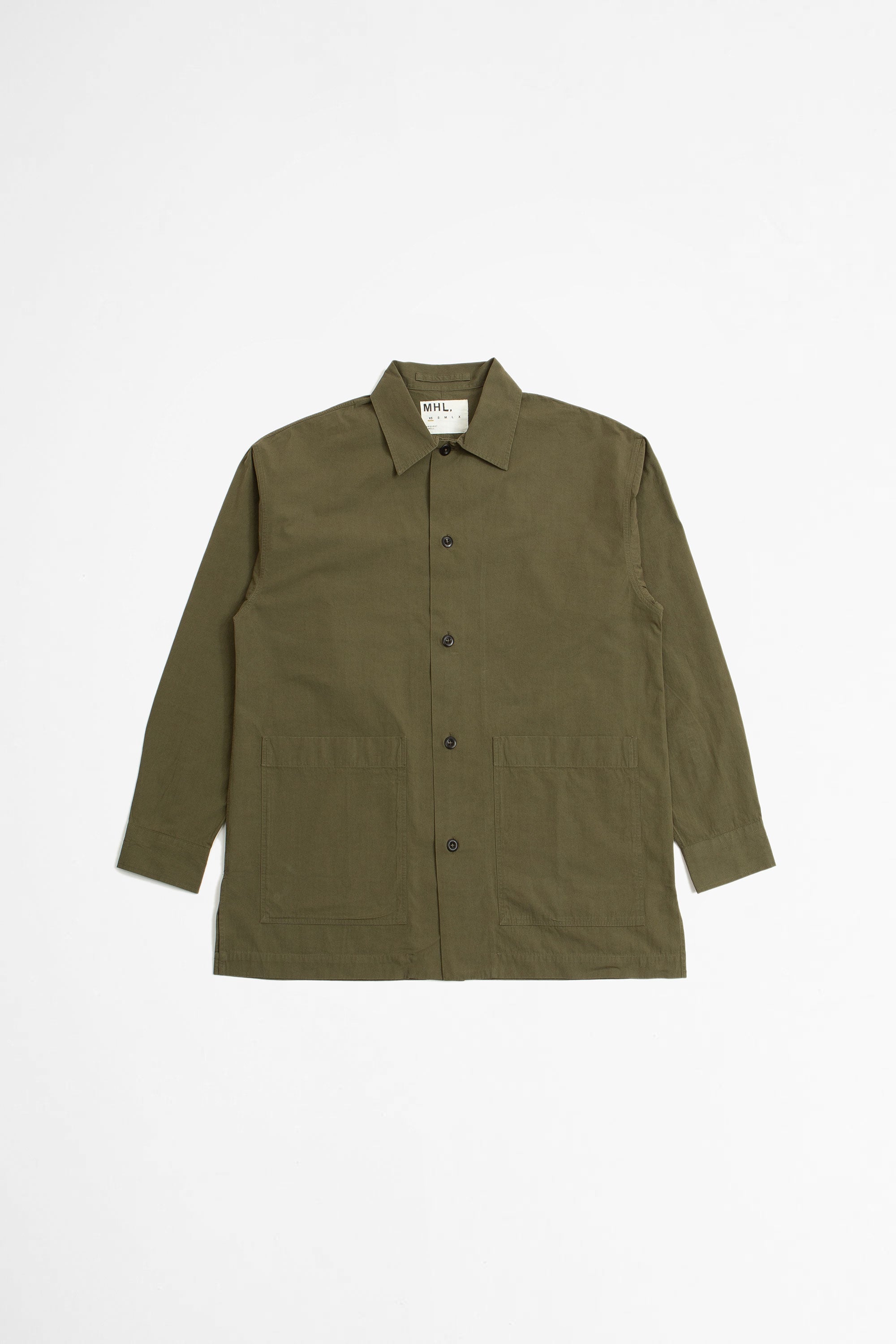 Margaret Howell Dry Cotton Poplin Chore Shirt - Khaki | Garmentory