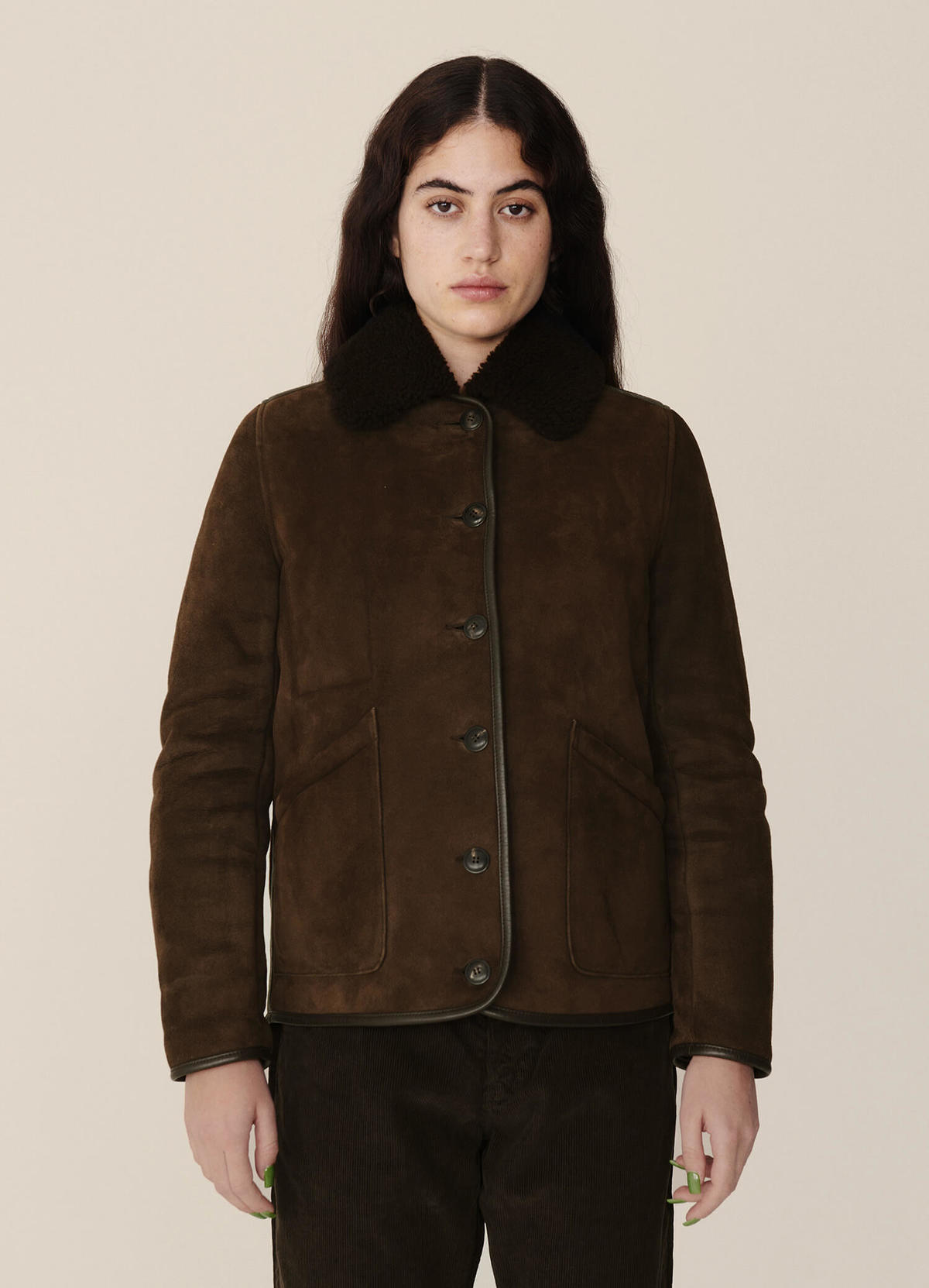 YMC Brainticket Suede Shearling MK2 Jacket - Dark Brown | Garmentory