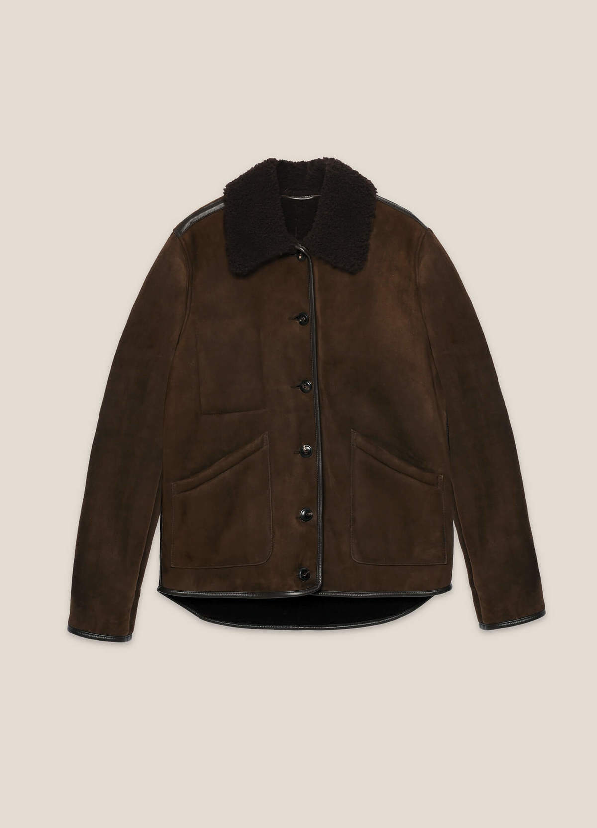 YMC Brainticket Suede Shearling MK2 Jacket - Dark Brown | Garmentory
