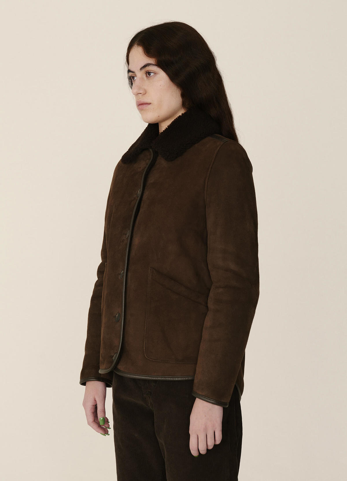 YMC Brainticket Suede Shearling MK2 Jacket - Dark Brown | Garmentory