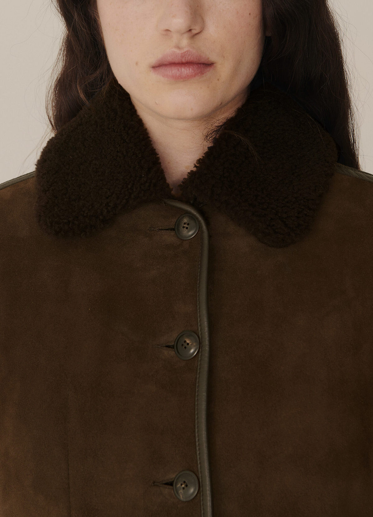 YMC Brainticket Suede Shearling MK2 Jacket - Dark Brown | Garmentory
