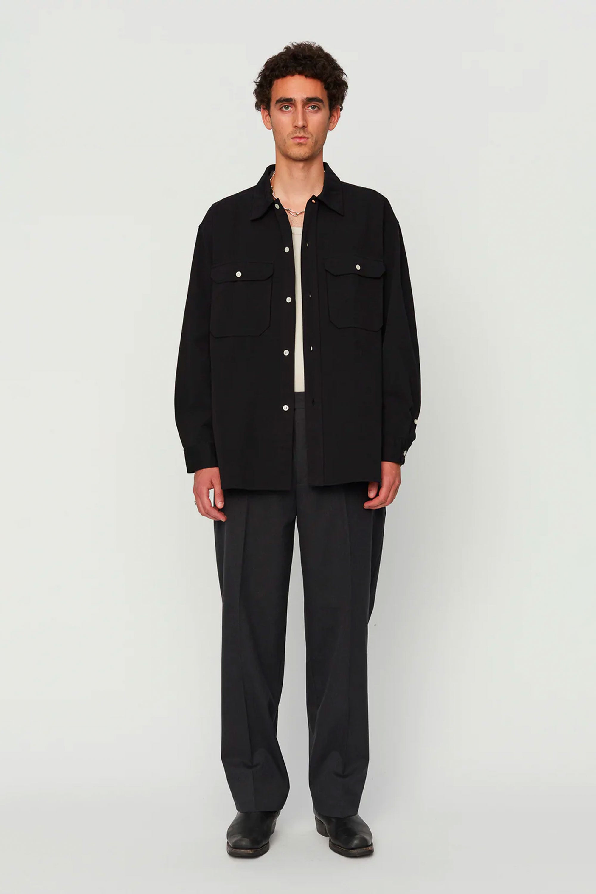 mfpen Reception Overshirt - Stonewashed Black | Garmentory