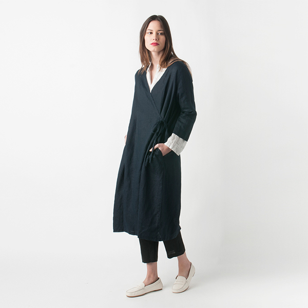 Chika Overlap Dress in Nuit | Garmentory