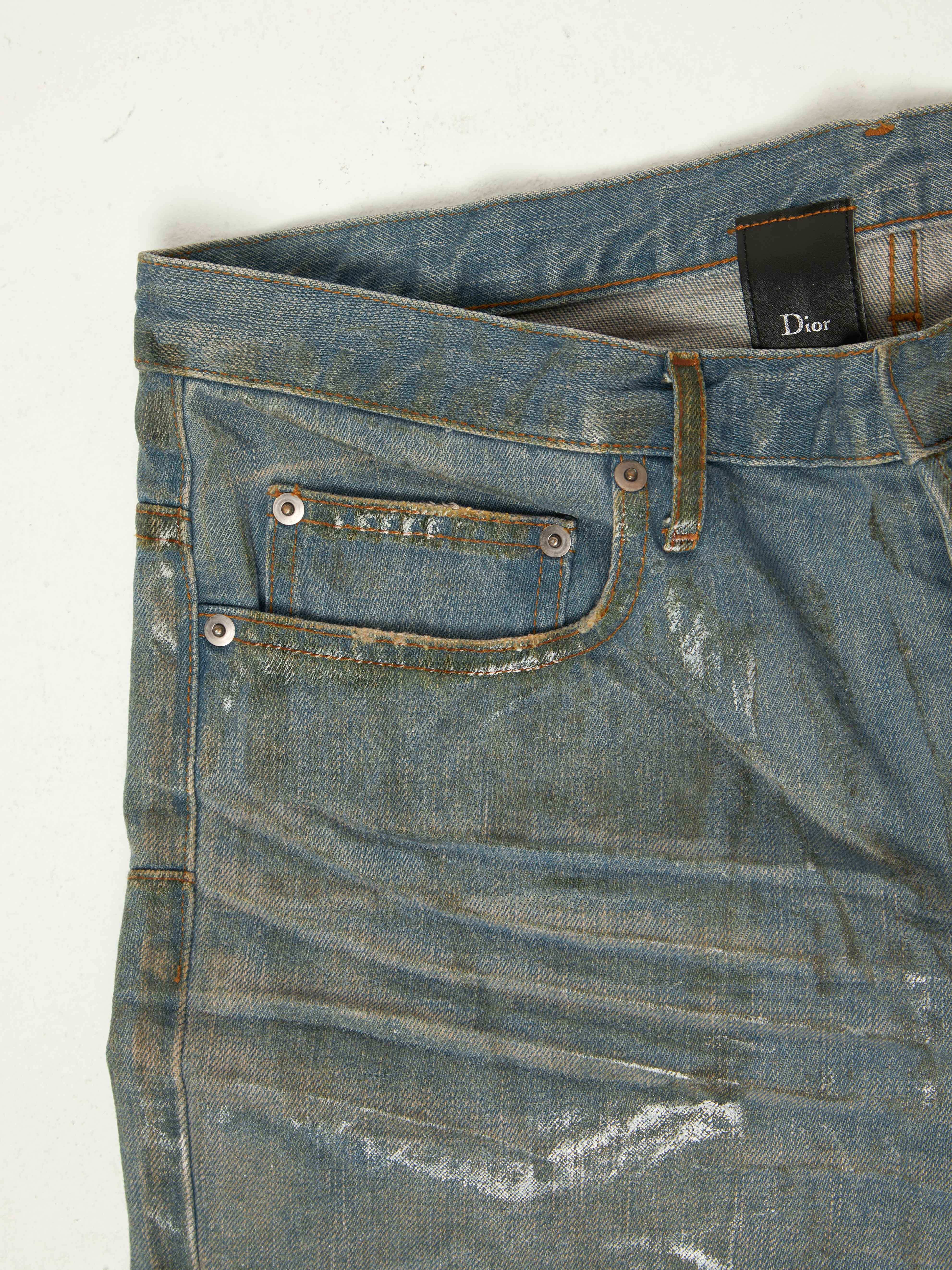 Dior Waxed Cotton Denim Jeans - Blue | Garmentory