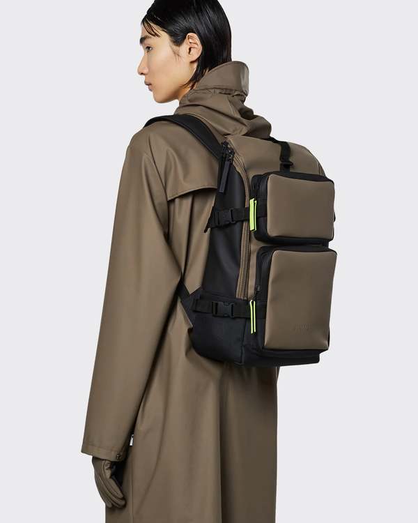 Rains Mochila Charger Backpack - Black/Wood | Garmentory