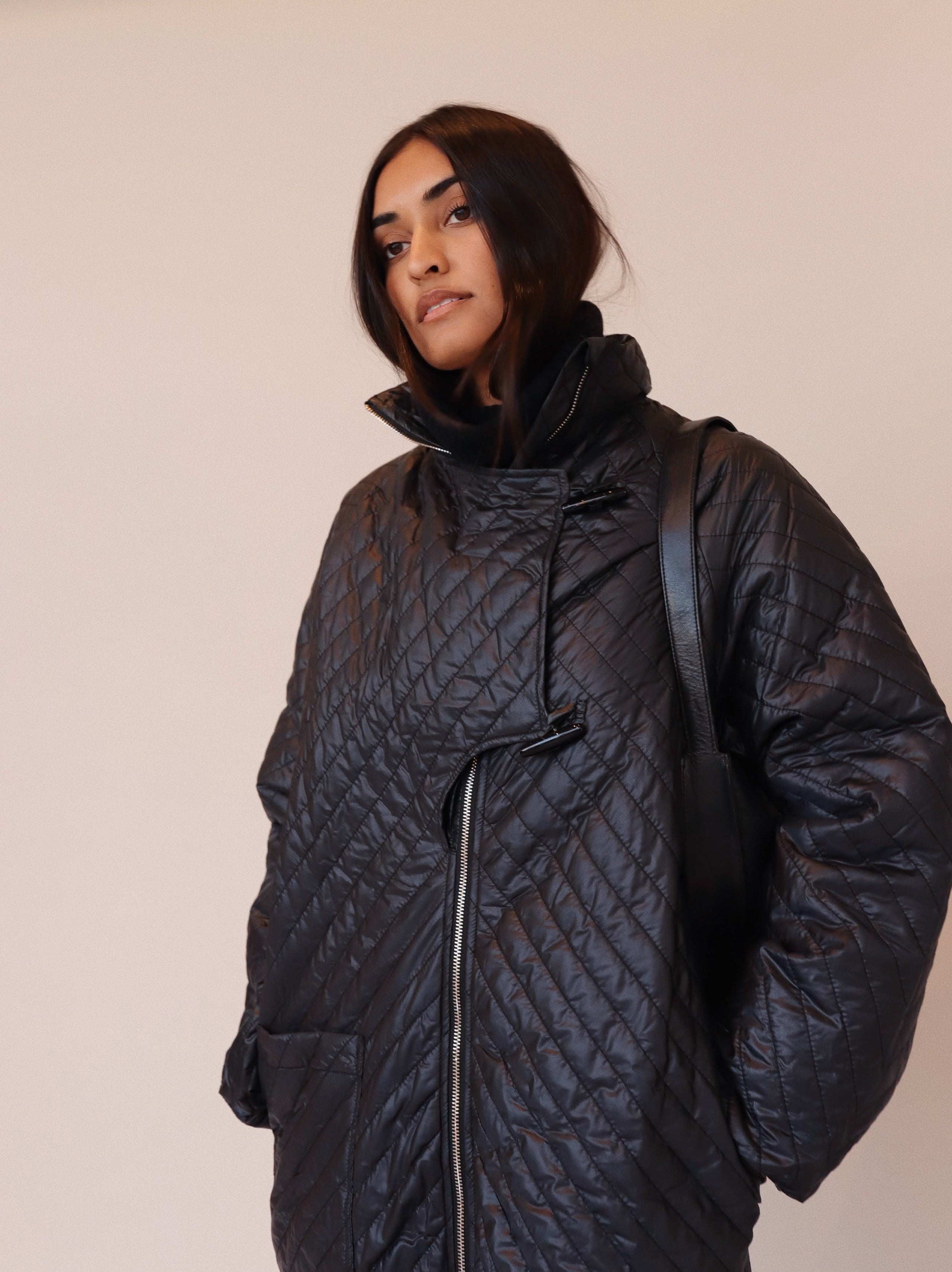 Moon River Quilted Padded Jacket - Black | Garmentory