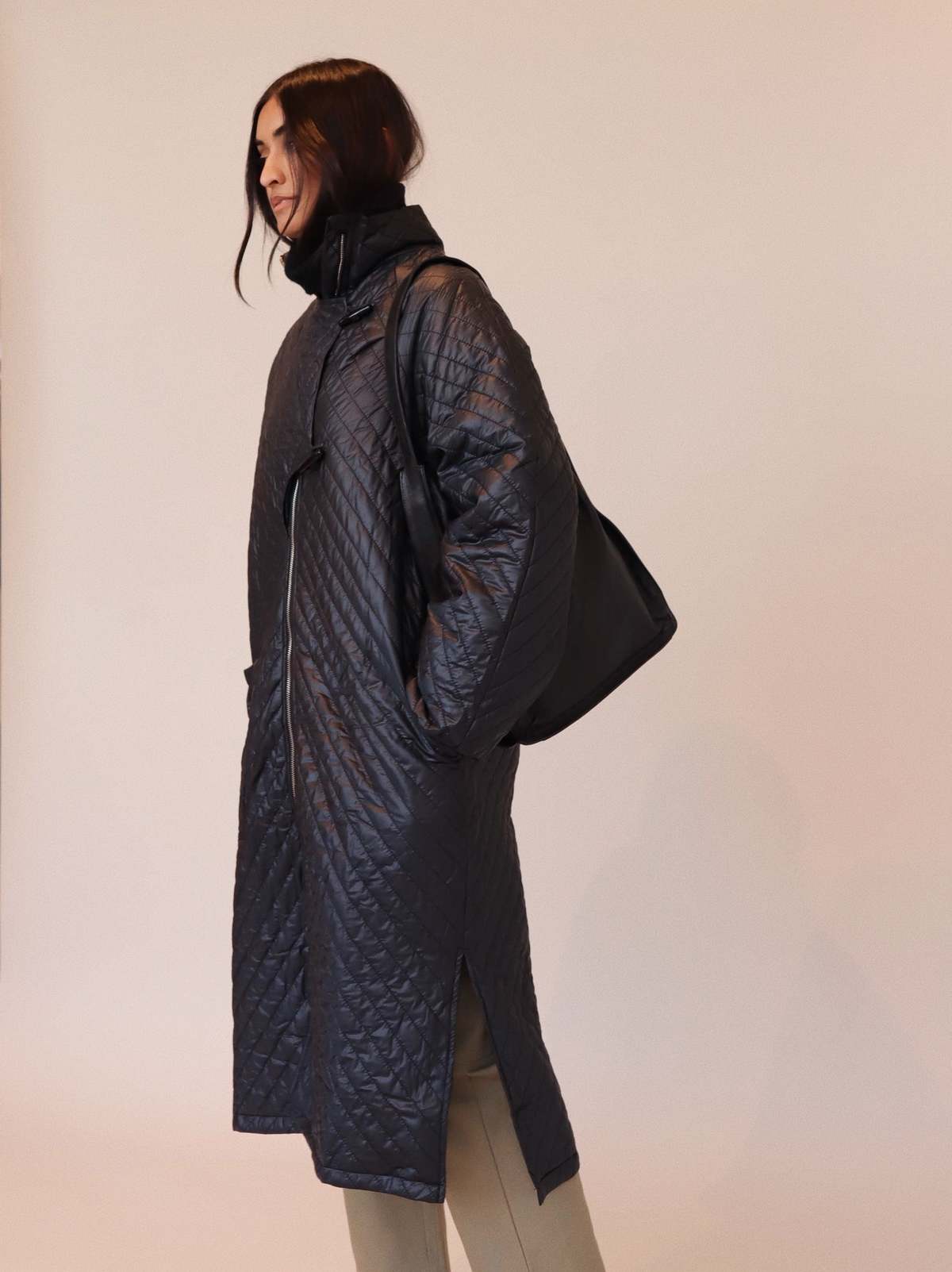 Moon River Quilted Padded Jacket - Black | Garmentory