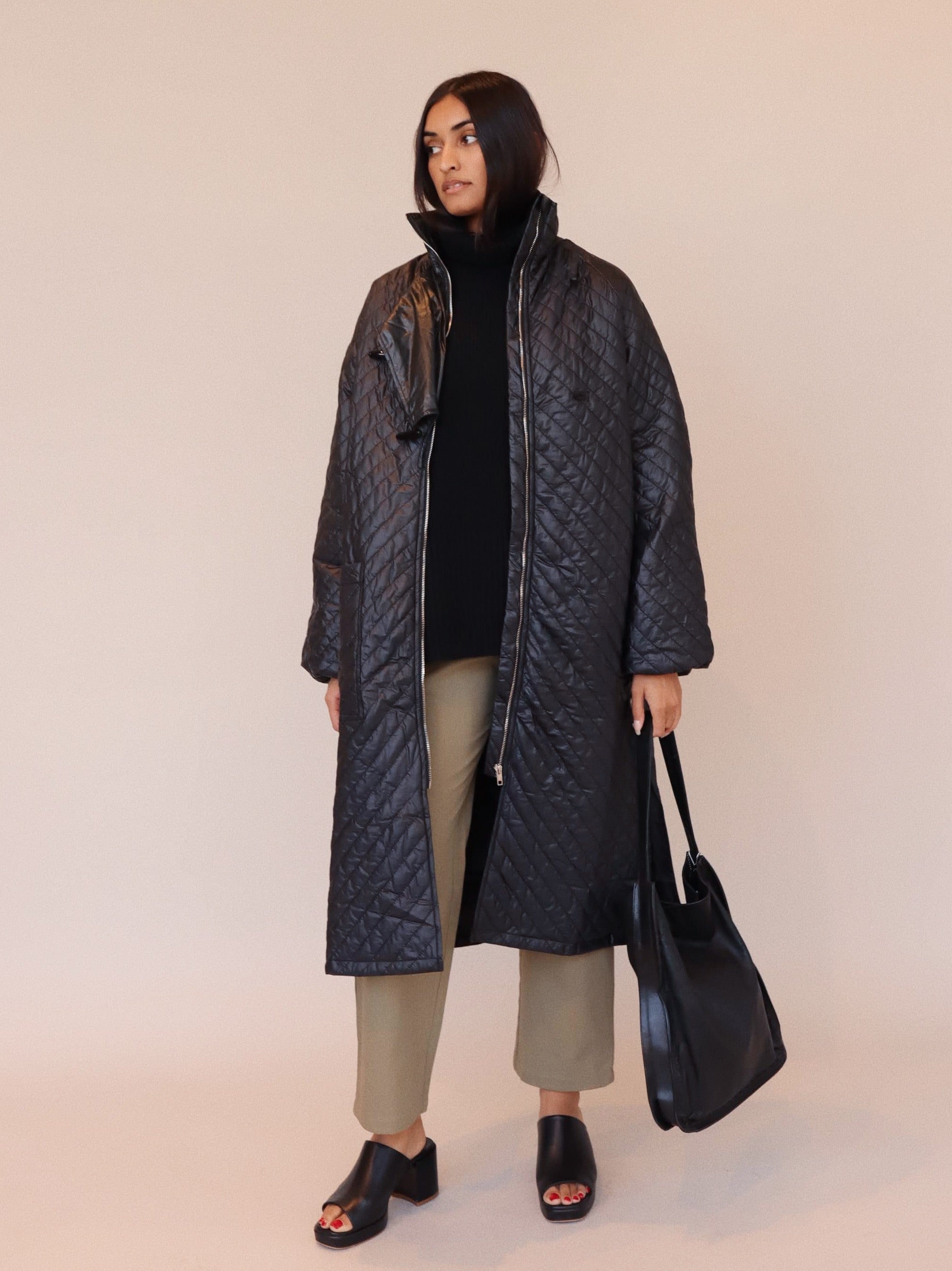 Moon River Quilted Padded Jacket - Black | Garmentory