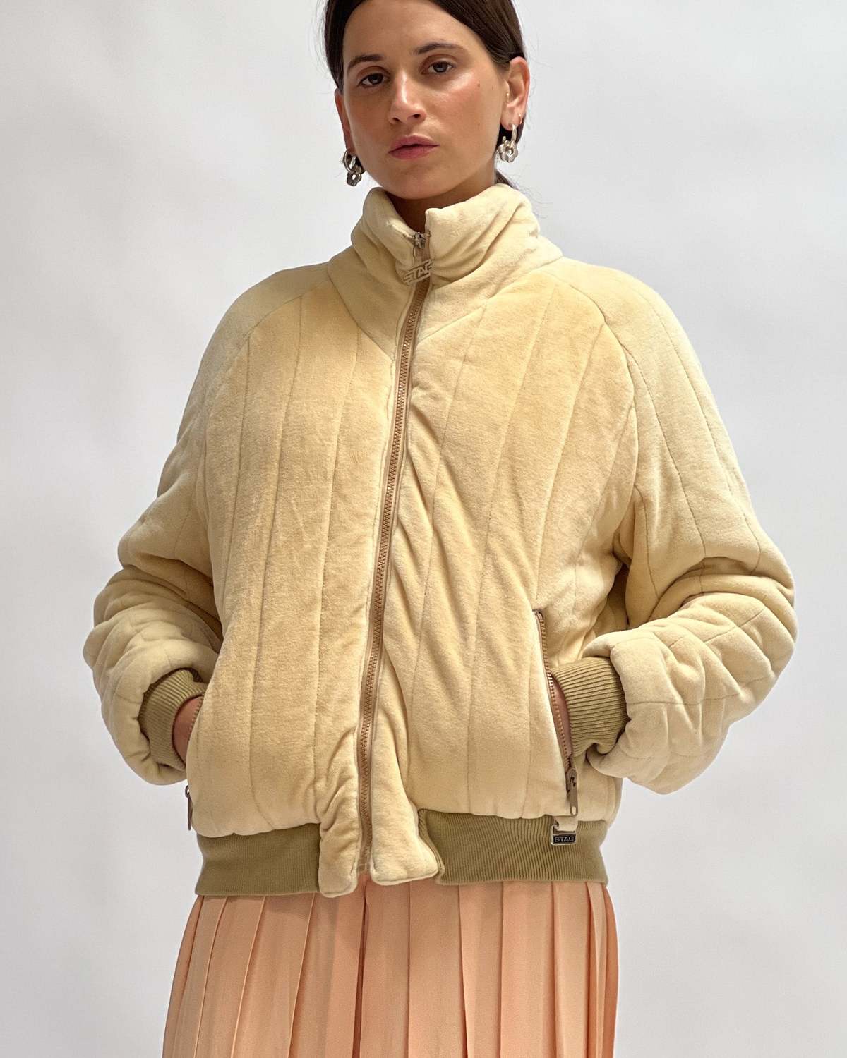 Stag Velour Puffer - Beige | Garmentory