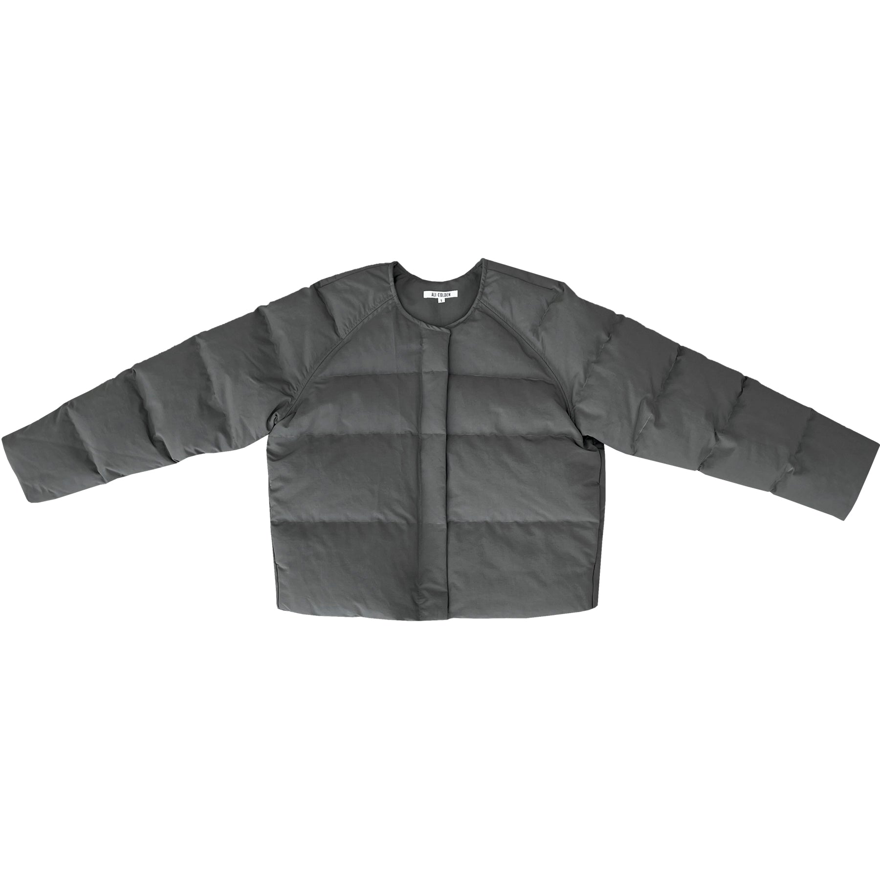 Ali Golden GROSGRAIN PUFFER JACKET - MUTED OLIVE | Garmentory