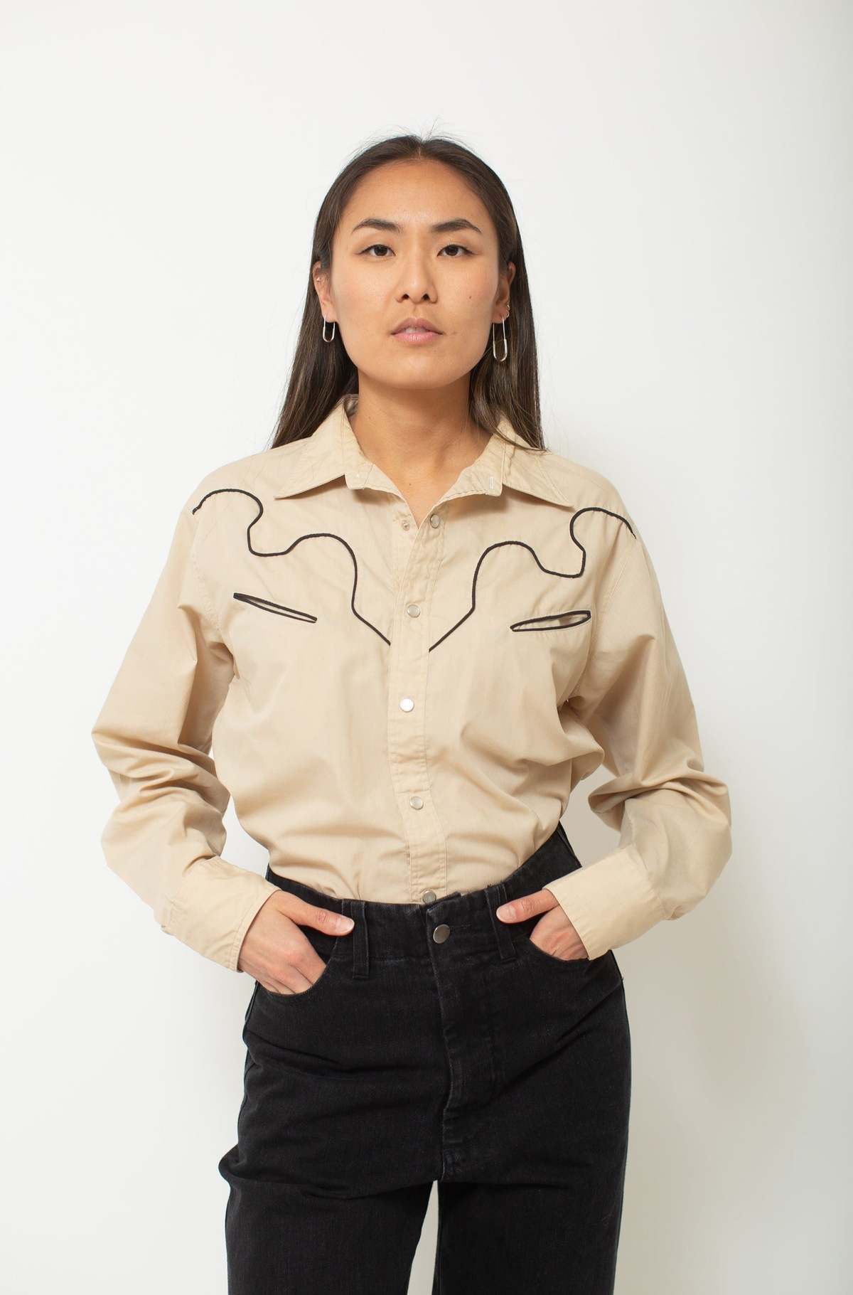 Vintage Preservation Vintage Western Style Button Up - Beige | Garmentory