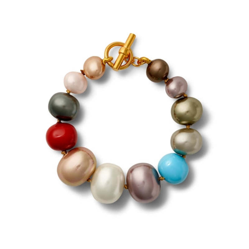 CC & CO by Catherine Canino - Rainbow Pebble Pearl Bracelet (Multi ...