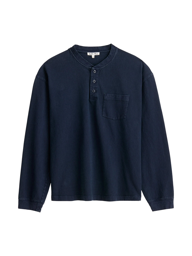 Alex Mill Heavyweight Jersey Henley - Navy | Garmentory