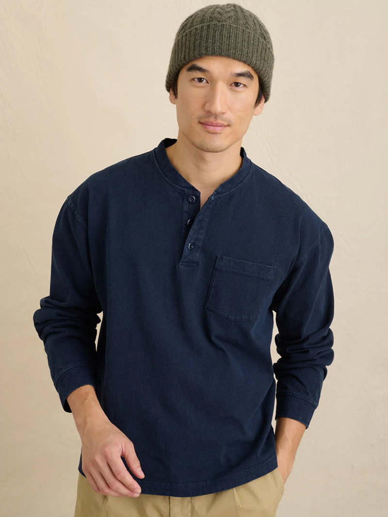 Alex Mill Heavyweight Jersey Henley - Navy | Garmentory