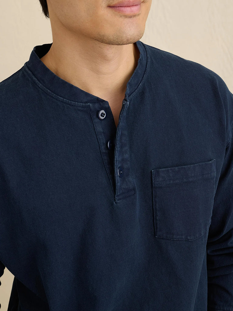 Alex Mill Heavyweight Jersey Henley - Navy | Garmentory