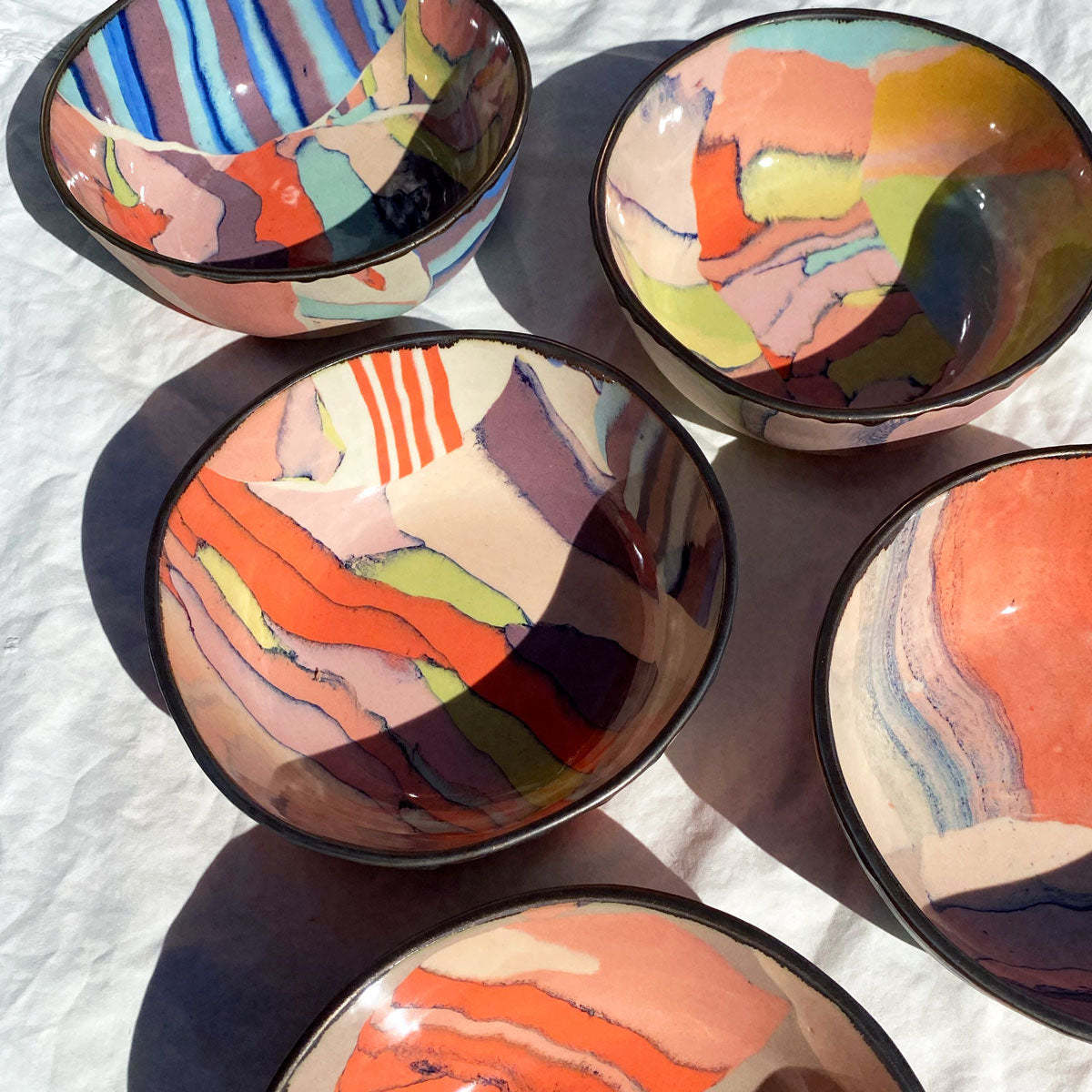 Lydia Kardos Nerikomi Ceramic Serving Bowl - Multi | Garmentory