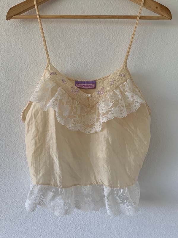 Vintage Beth Michaels Silk Cami - Soft Beige | Garmentory