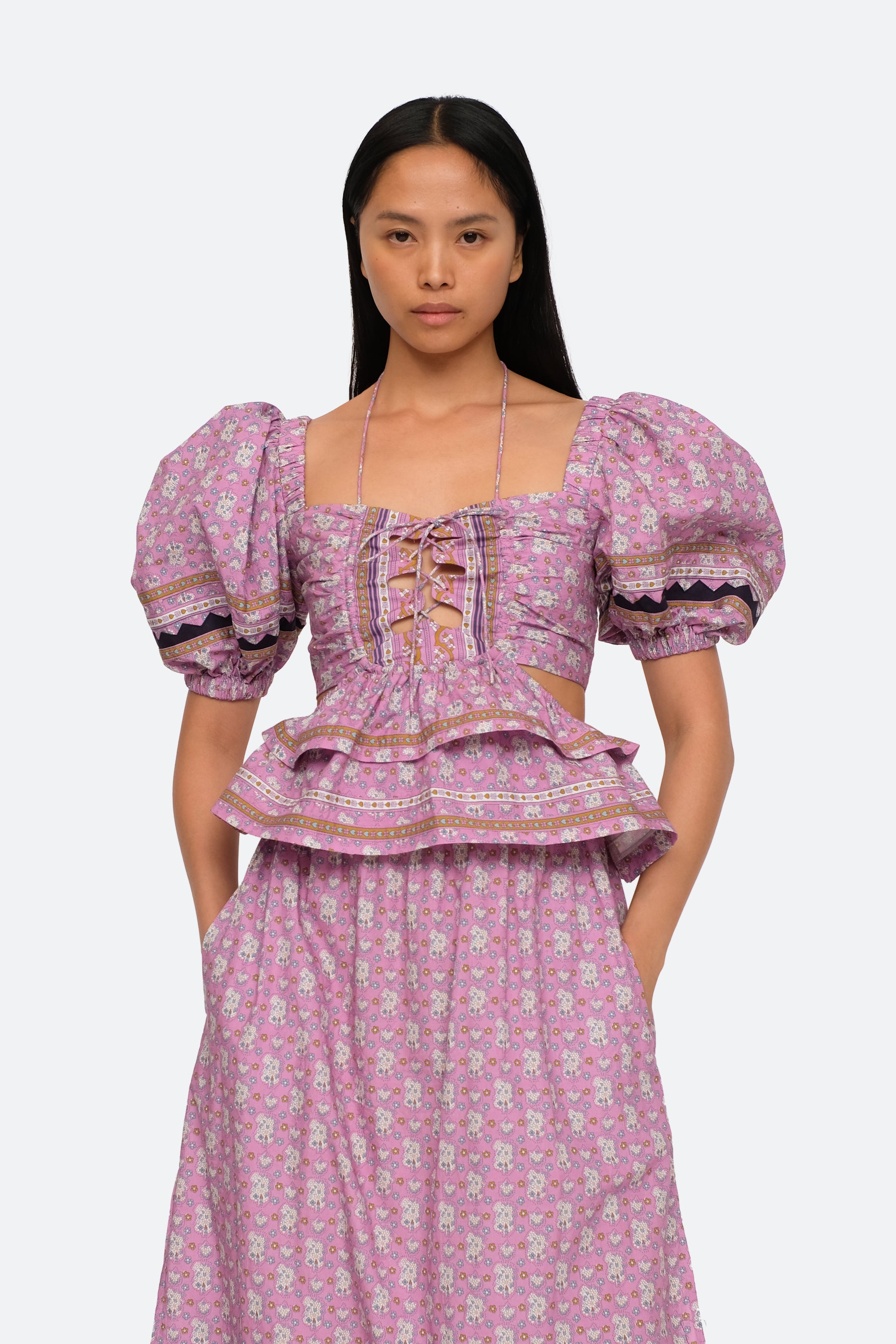 Sea NY Perry Cutout Top - Lilac | Garmentory