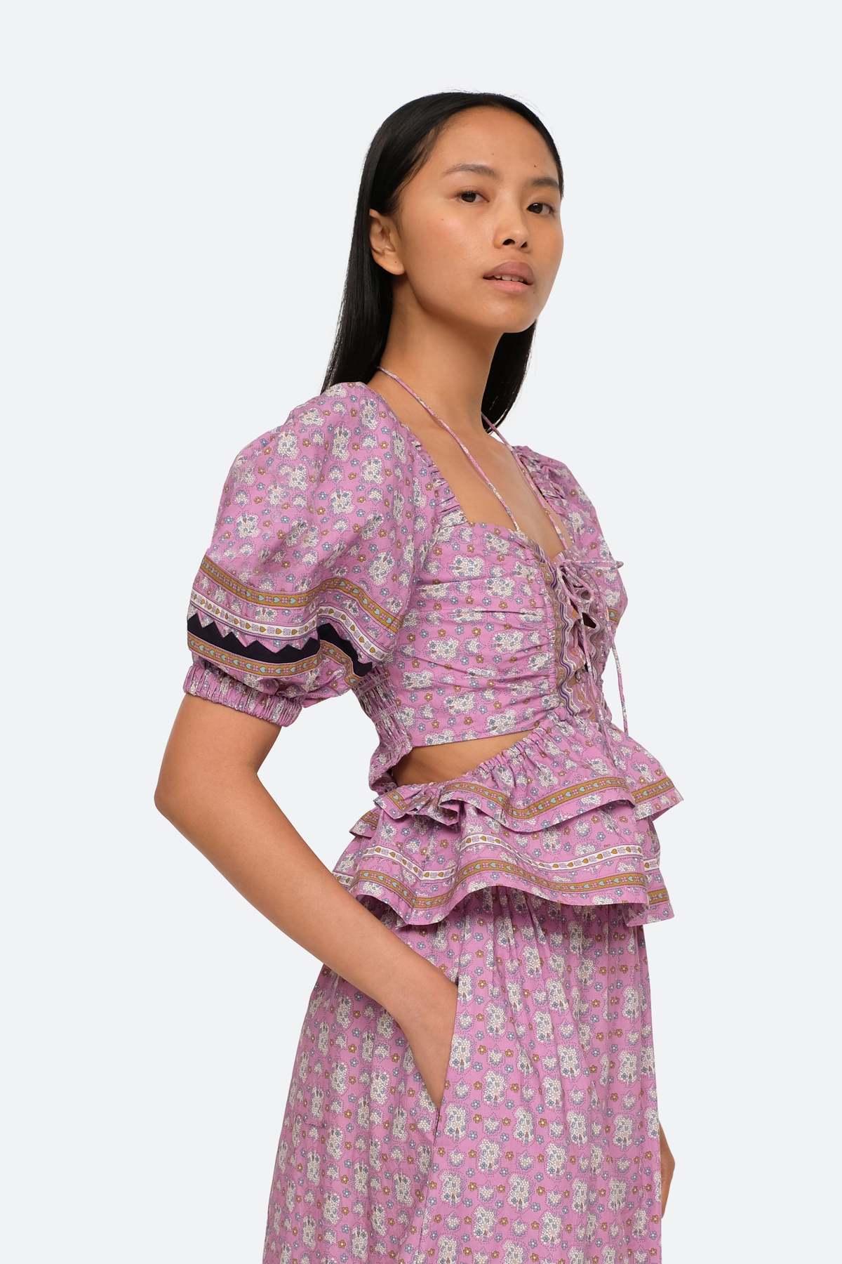 Sea NY Perry Cutout Top - Lilac | Garmentory