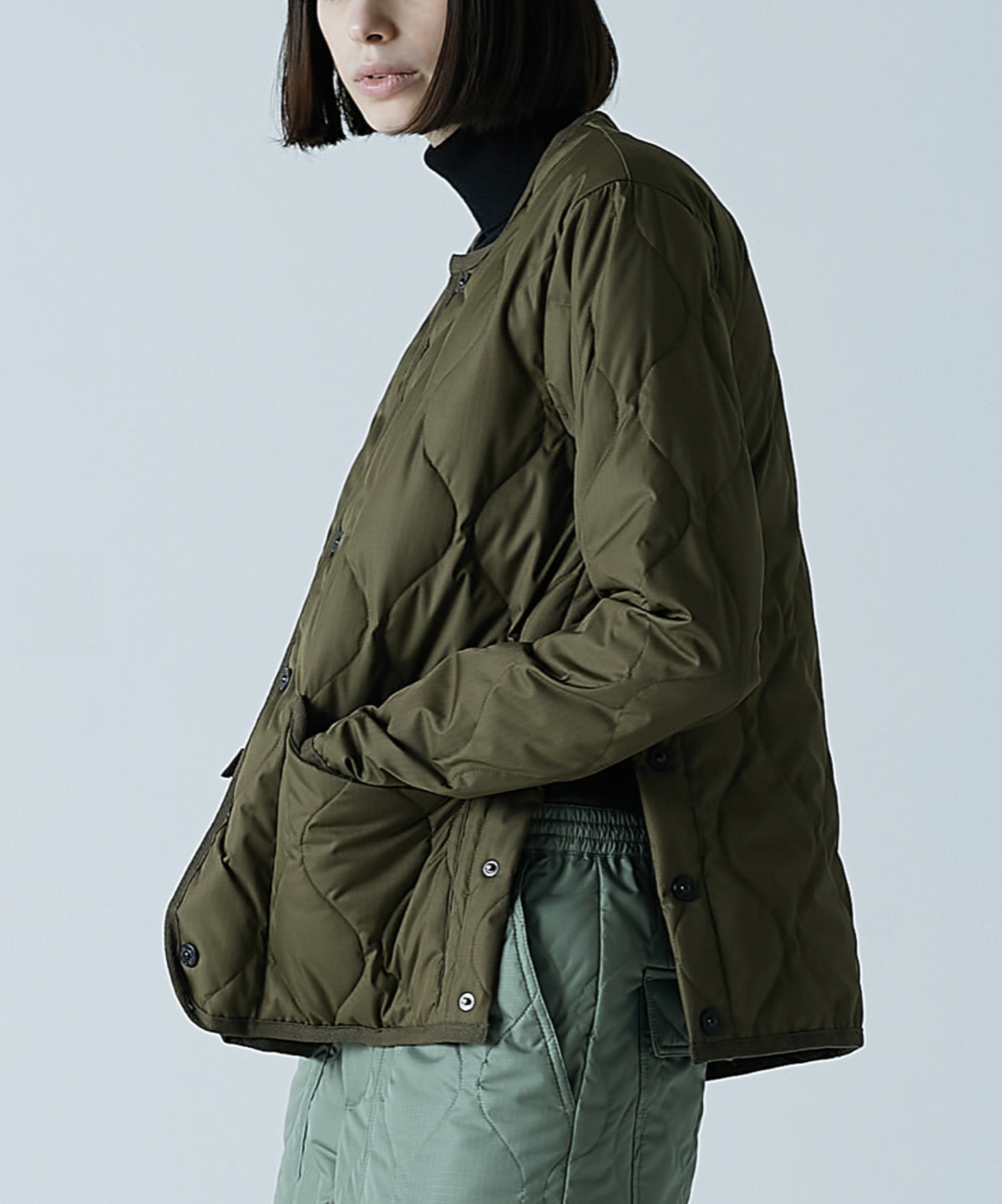 TAION Military Crew Neck Down Jacket - Olive | Garmentory