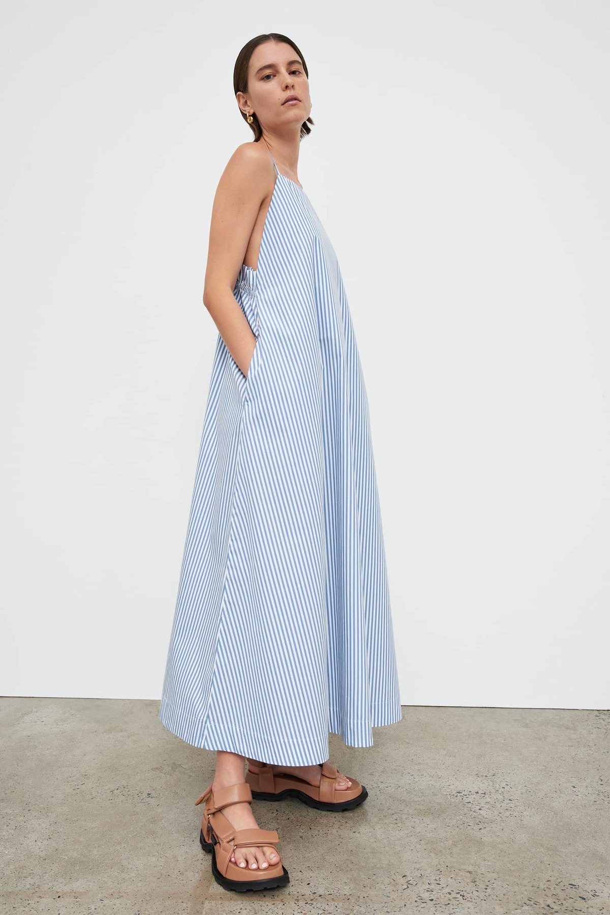Kowtow Florence Dress - Blue stripe | Garmentory