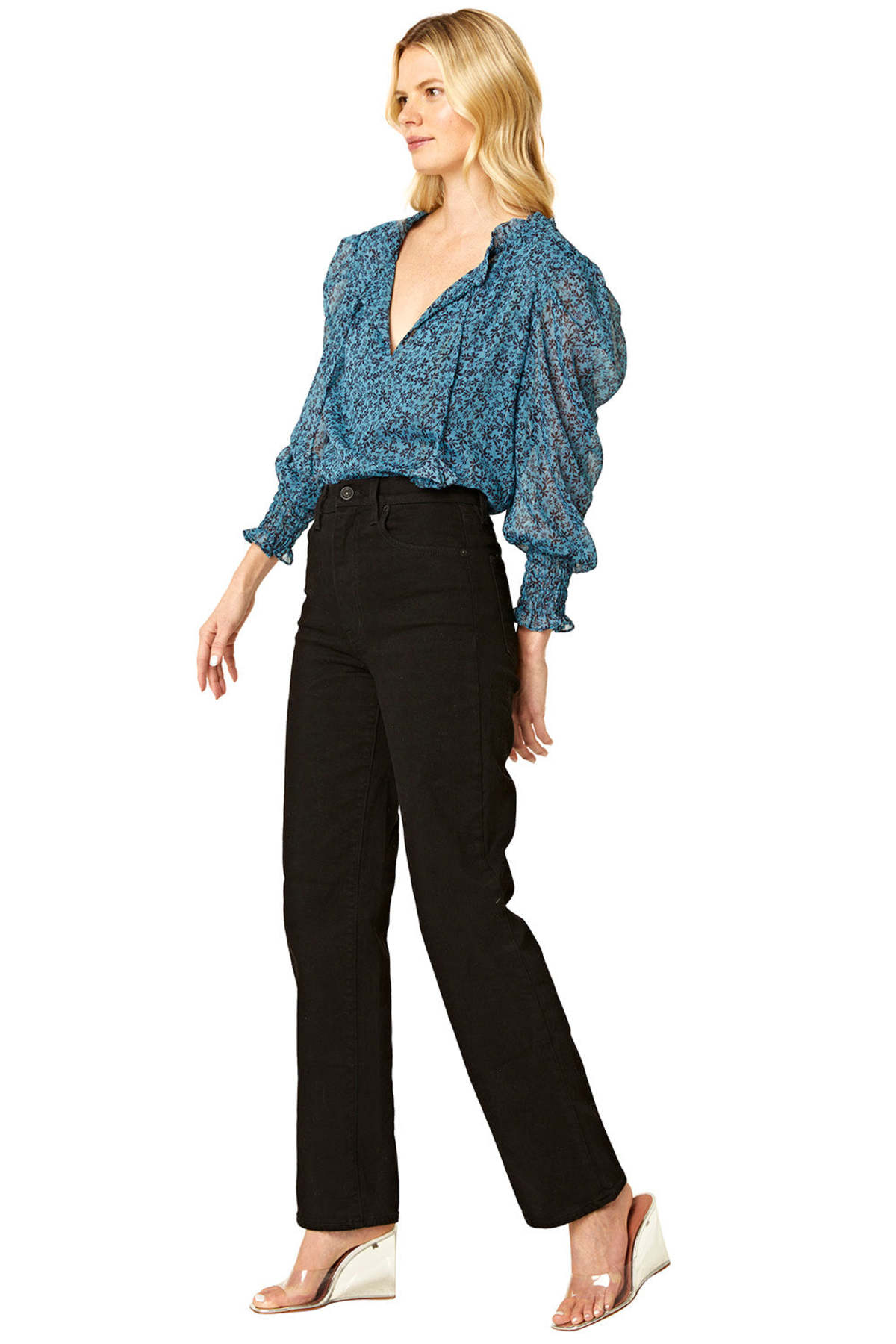 MISA Siena Cerulean Top - Blue Multi | Garmentory
