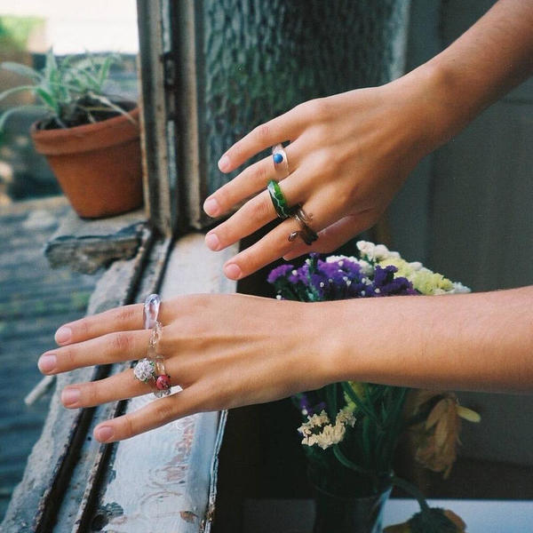 Ninfa Handmade Snake Ring - Smoke | Garmentory