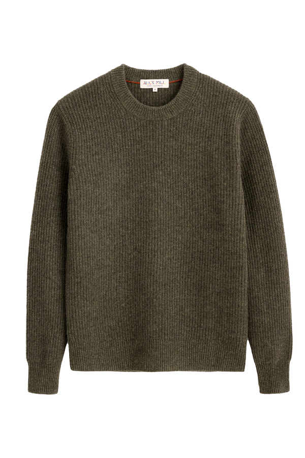 Alex Mill Donegal Cashmere Jordan Sweater - Heather Olive | Garmentory