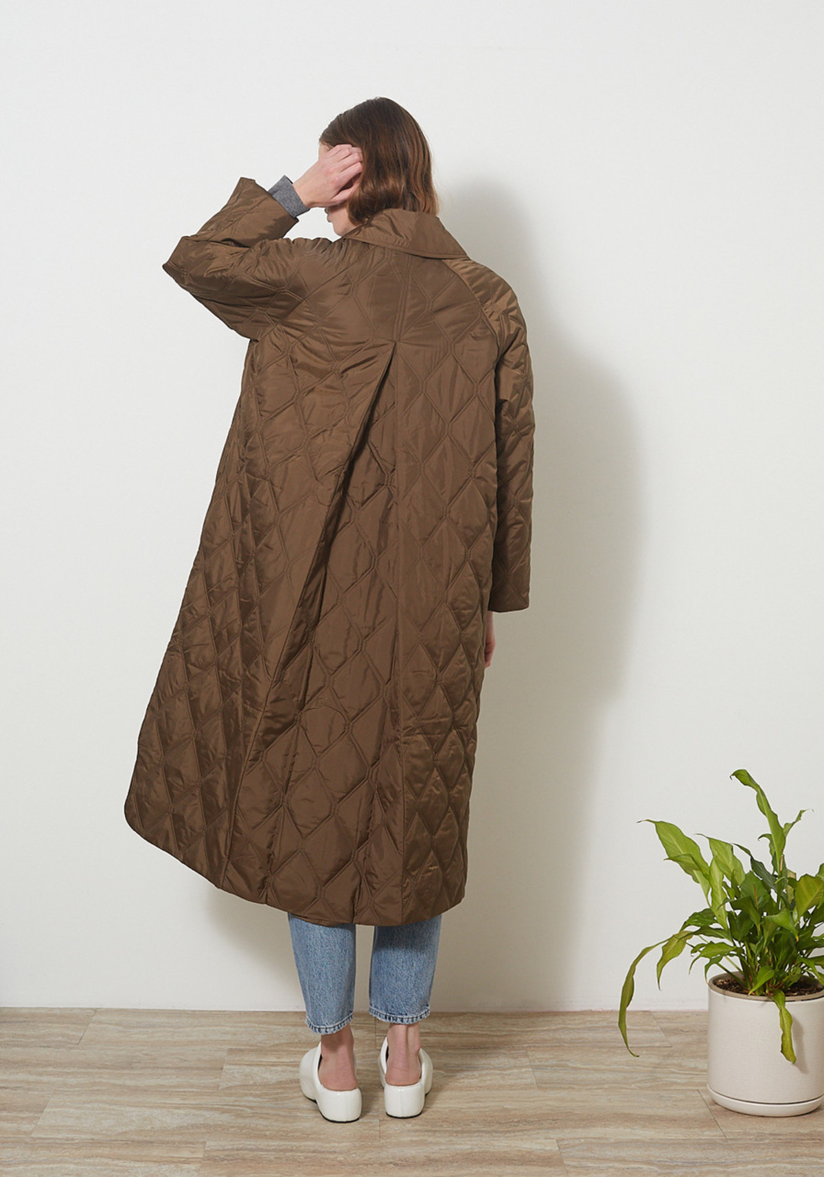 Ganni Ripstop Quilt Coat - Teak | Garmentory