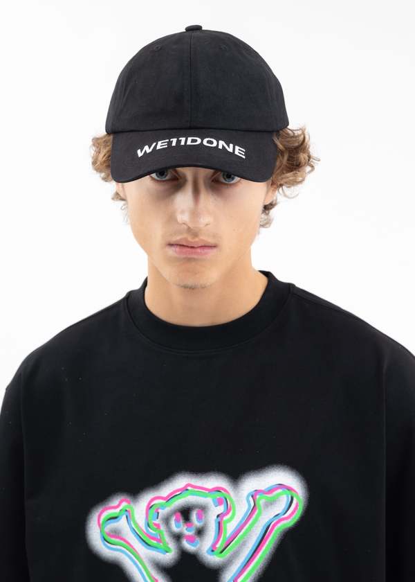 We11done Logo Baseball Washed Cap - Black | Garmentory