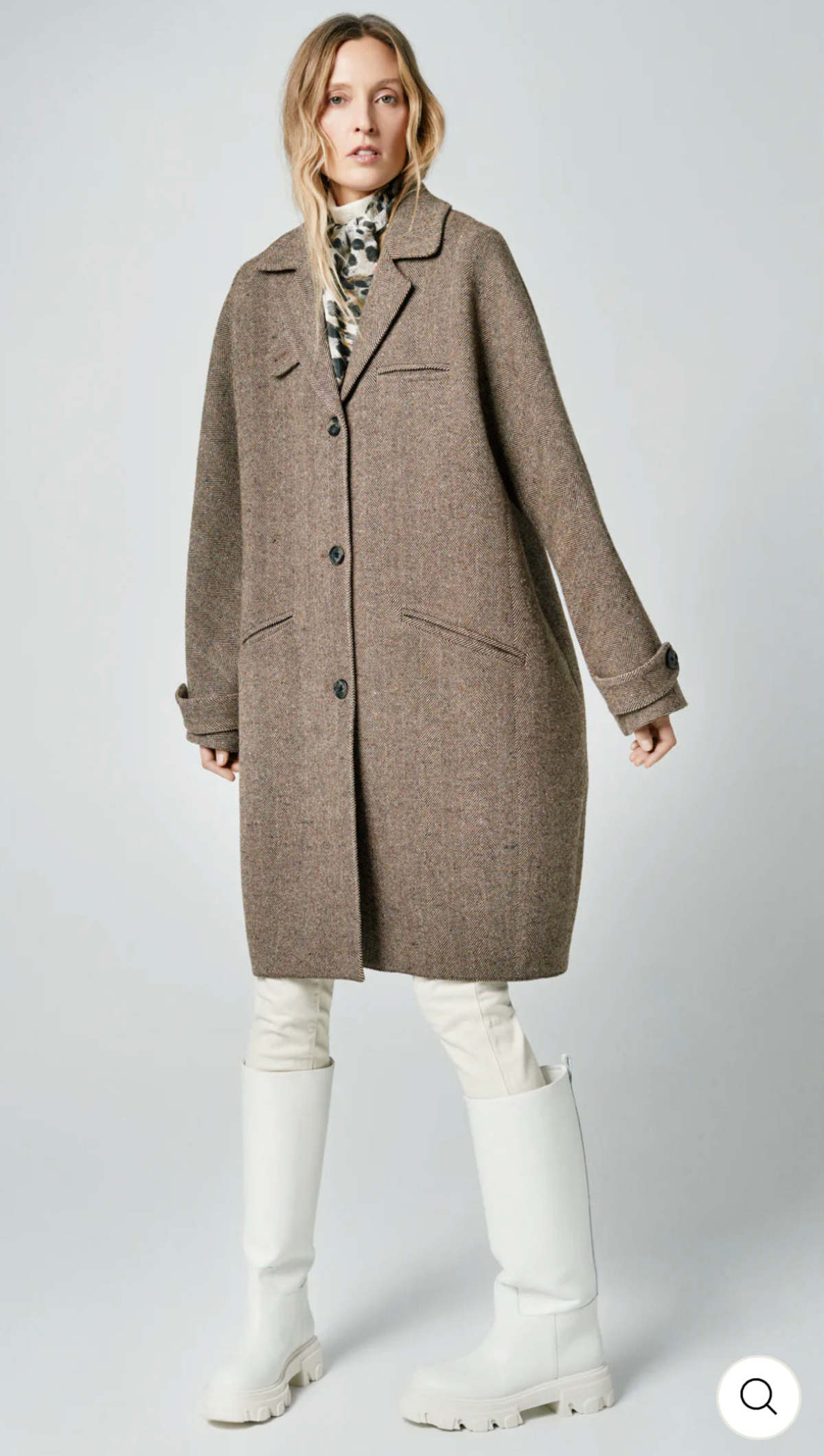 Smythe Crombie Coat - Oak Herringbone | Garmentory