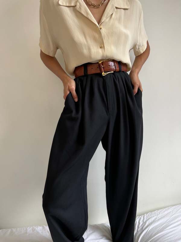 Vintage Cuffed Trousers - Black | Garmentory