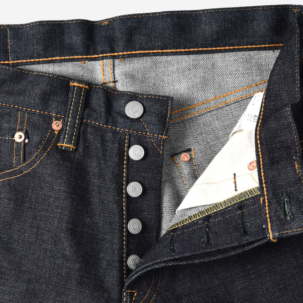 Momotaro Jeans Going to Battle Beige Selvedge Denim Natural Tapered Fit ...