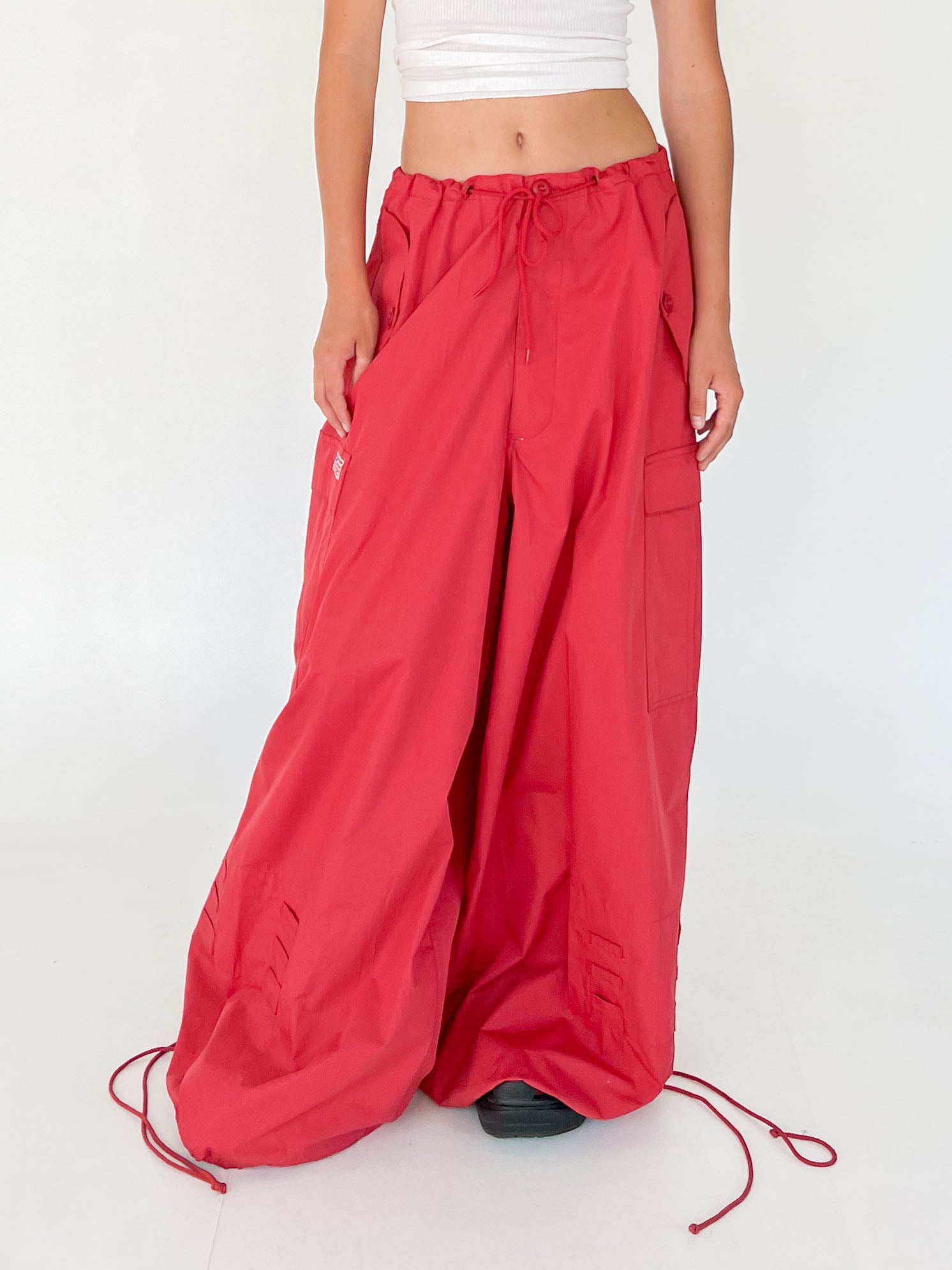 Wide Leg Parachute Pants - Poppy | Garmentory