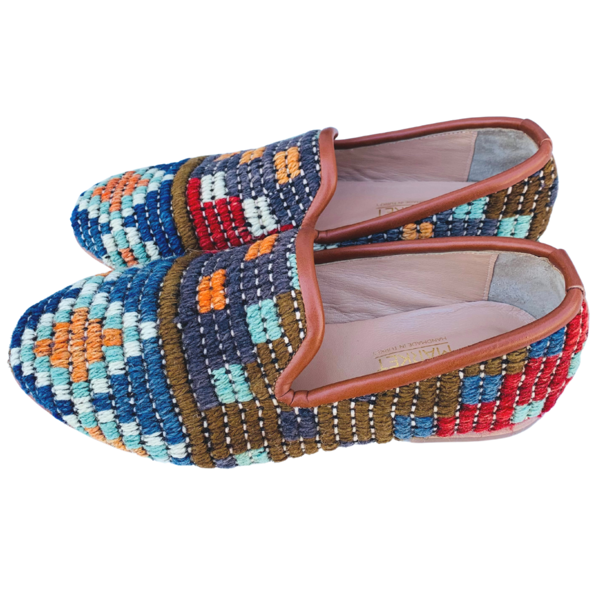 Ocelot Market Turkish Kilim Loafer - Blue/Orange | Garmentory