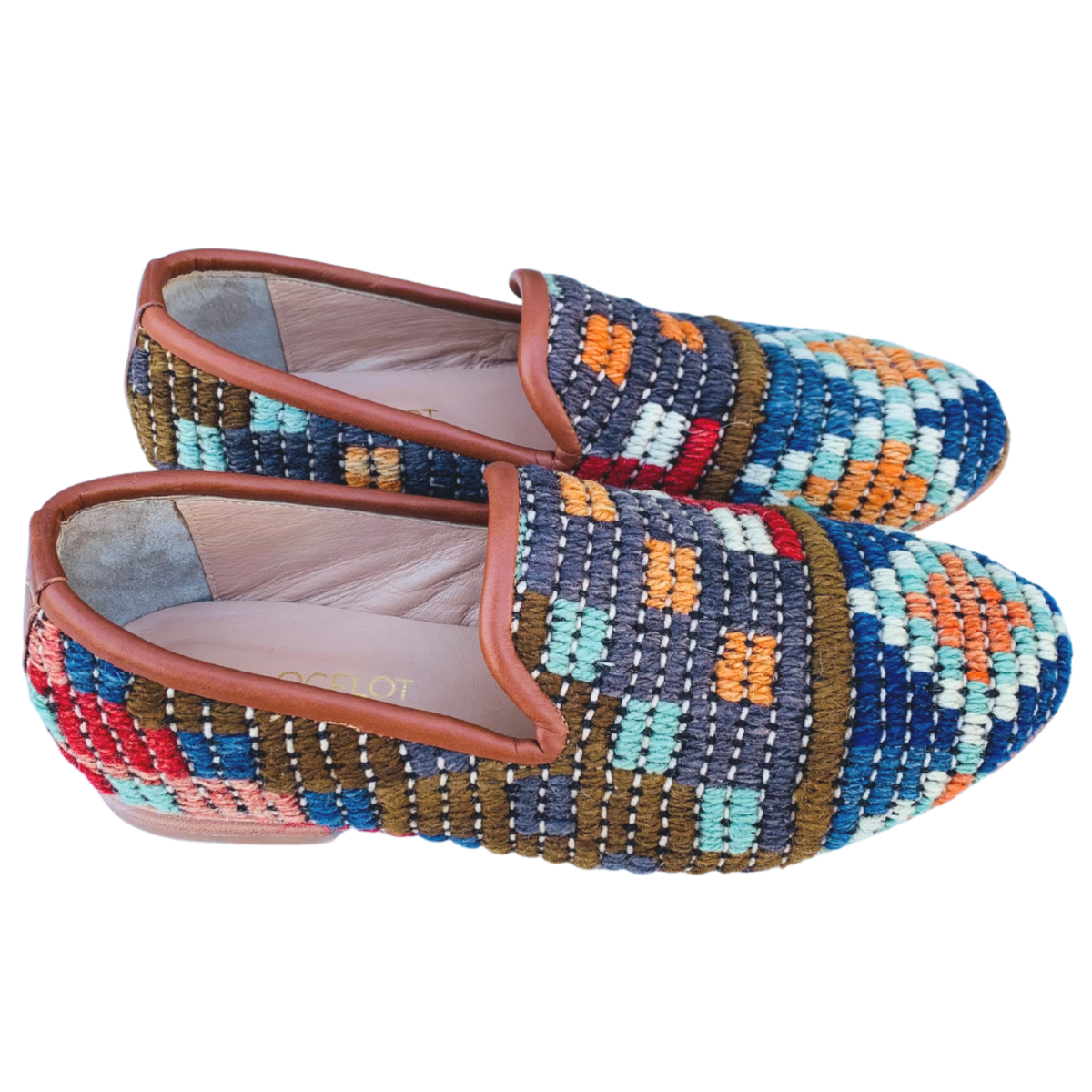 Ocelot Market Turkish Kilim Loafer - Blue/Orange | Garmentory