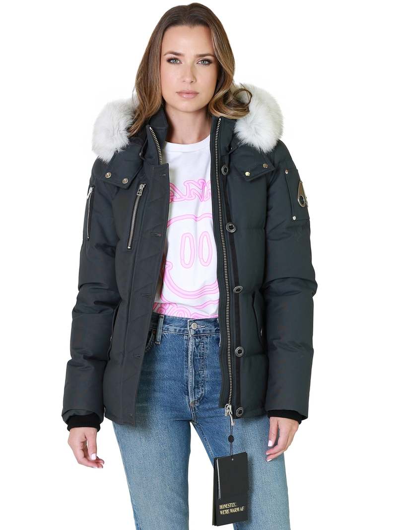 Moose Knuckles Original 3Q Jacket - Granite/Natural Fox Fur | Garmentory