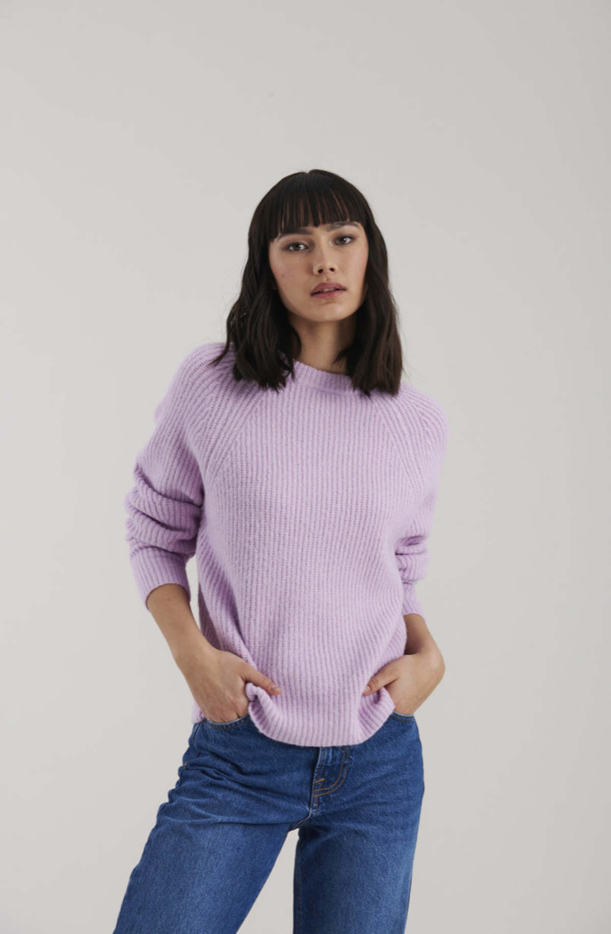 John + Jenn Jax Sweater - Lilac/Heather Grey | Garmentory