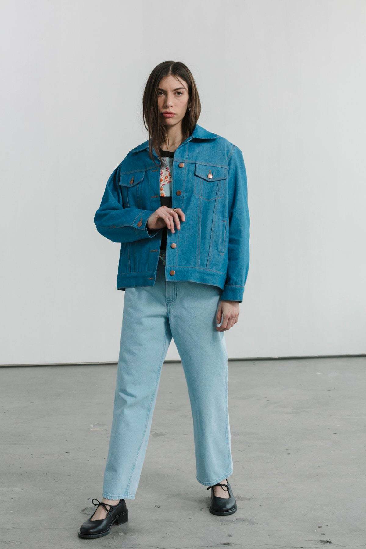 Carleen Classic Denim Jacket - Crisp Sky | Garmentory