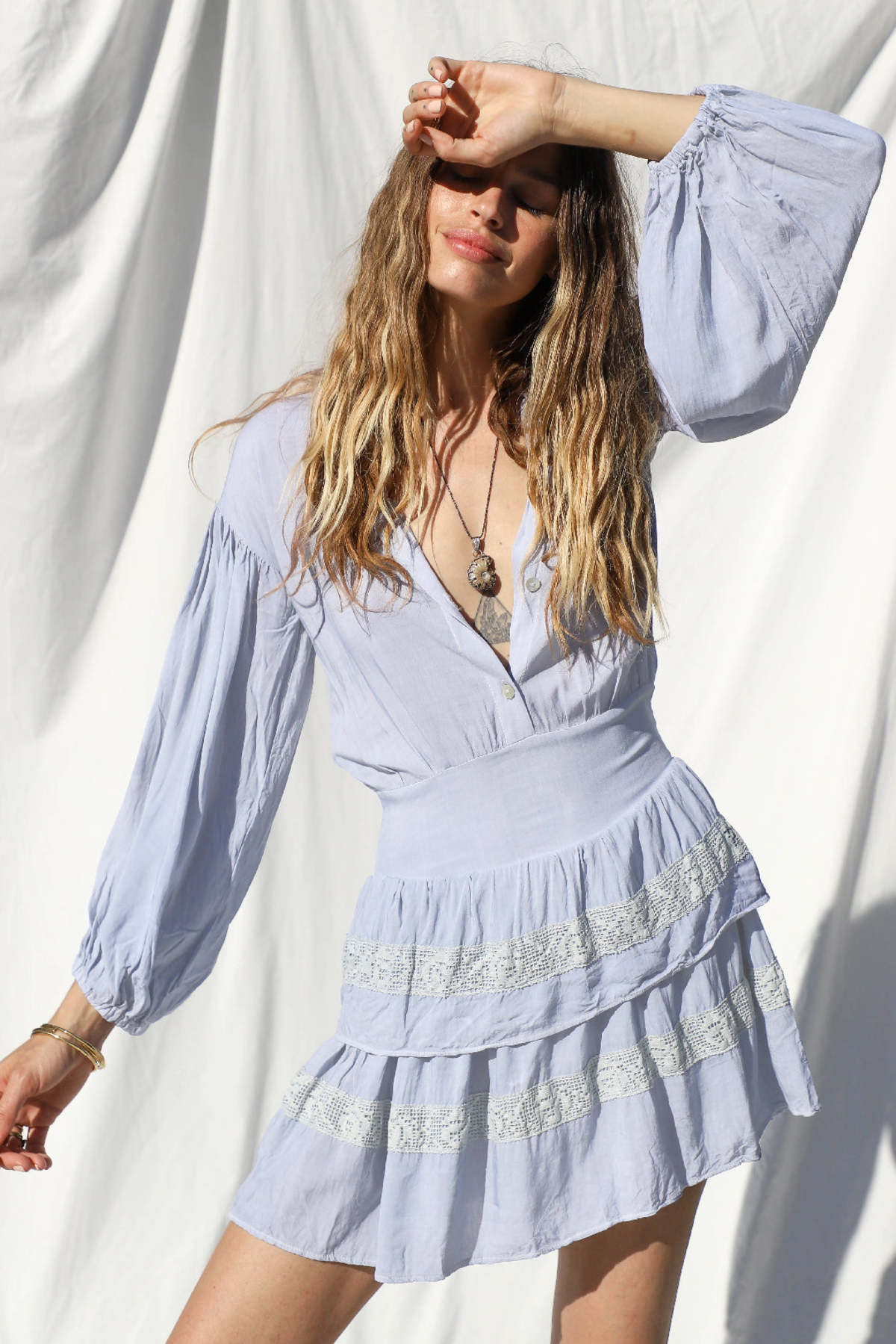 Sample Jen's Pirate Booty Gina Mini Dress - Haze Grey | Garmentory