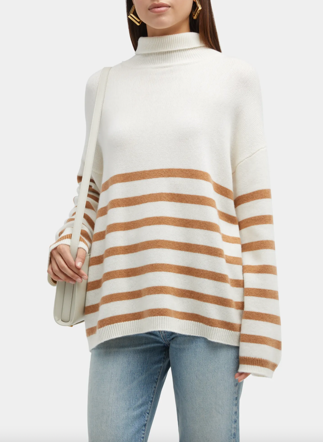 FRAME Denim Breton Sweater - Camel Multi | Garmentory