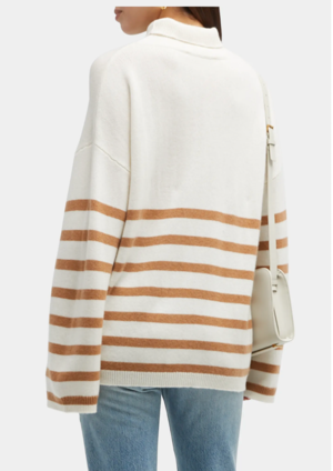 FRAME Denim Breton Sweater - Camel Multi | Garmentory