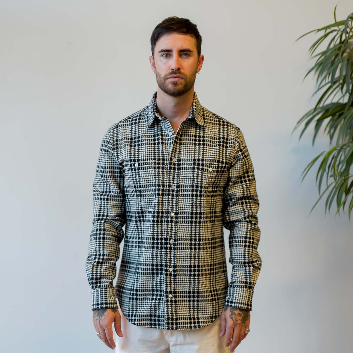 Gitman Bros. Vintage Shirt - Black Large Houndstooth Check | Garmentory