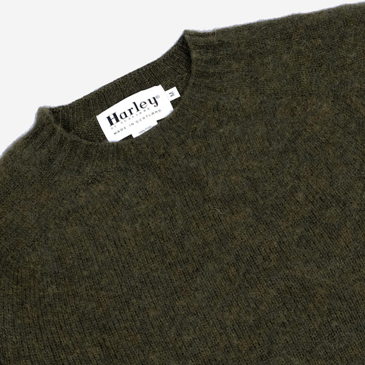 Harley Supersoft Shaggy Wool Crew Sweater - Loden Olive | Garmentory