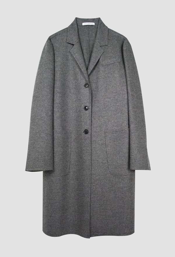 OTTO Double Face Virgin Wool Coat - Heather Grey | Garmentory