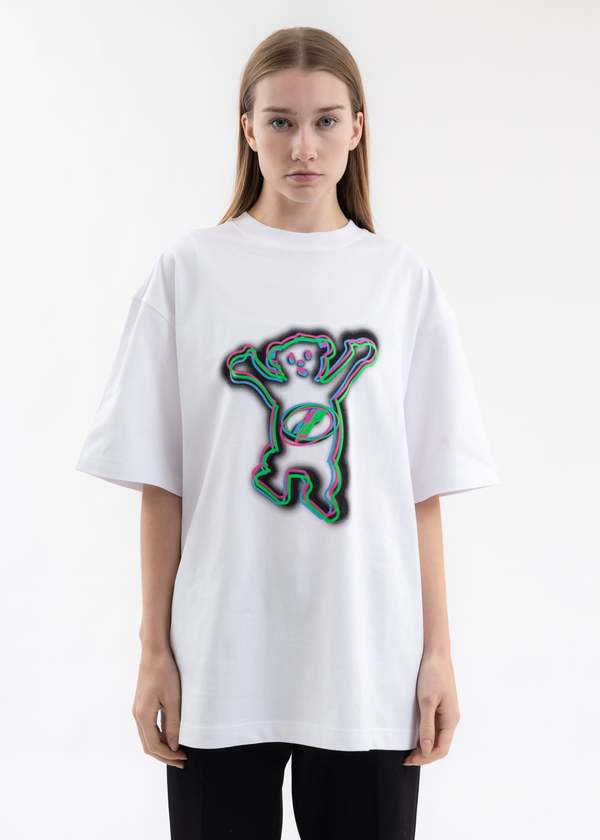 we11done COLORFUL TEDDY PRINT T-SHIRT - WHITE | Garmentory