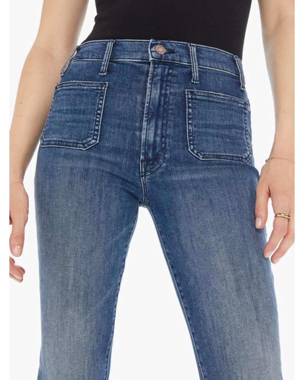 Mother Denim The Hustler Patch Pocket Ankle Fray - Out For The Evening | Garmentory